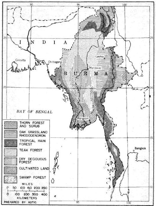 Vegetation and Agricultural Zones of Burma