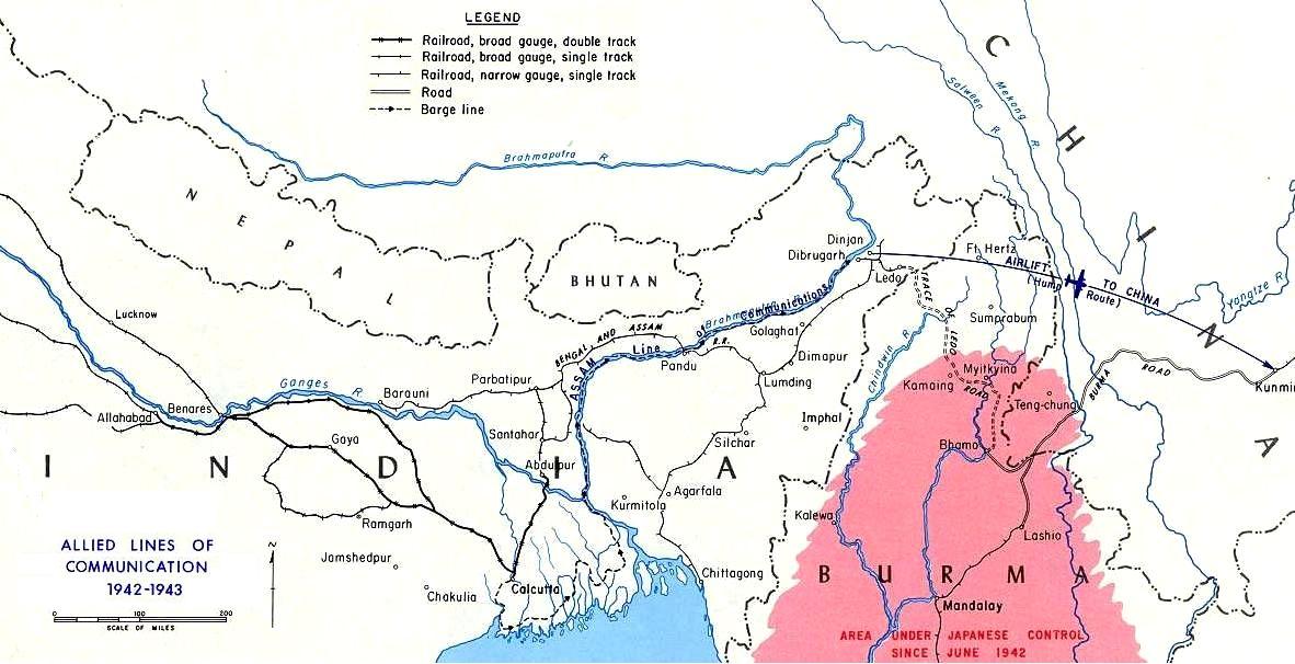 Allied Lines of Communication 1942-43 | CBI Theater of World War II | 150%